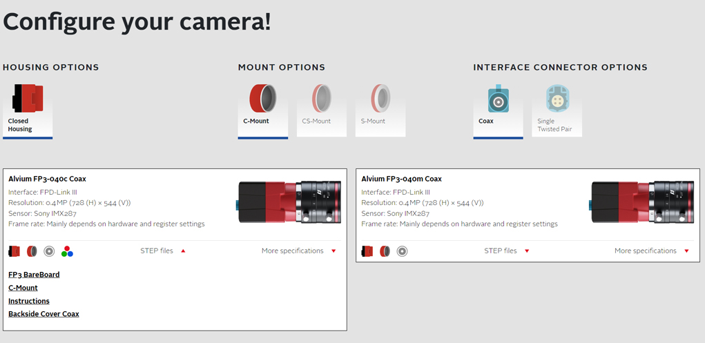 Document and software downloads for Allied Vision Alvium FP3 cameras ...